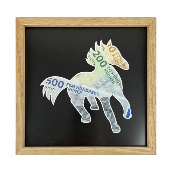 Pengegaveramme, Hest, sort eller hvid, 20x20 cm | Køb nu